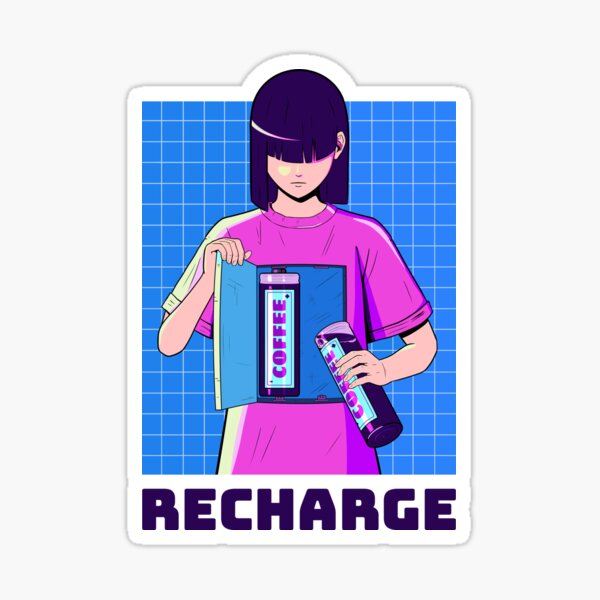 "Coffee Battery - Recharge" Sticker for Sale by CatalinasCanvas | Redbubble