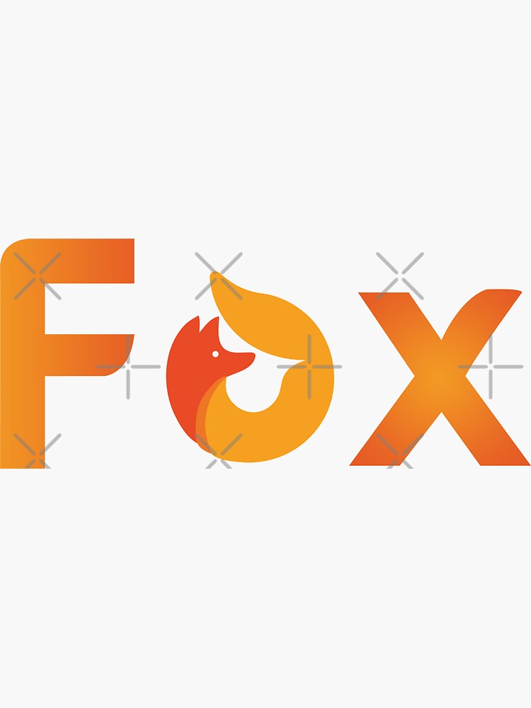 "Fox Word Designe Withs Fox O Icon" Sticker for Sale by BobArties ...