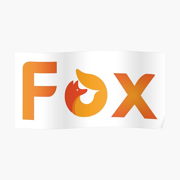 "Fox Word Designe Withs Fox O Icon" Poster for Sale by BobArties ...