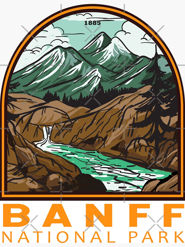 "Banff National Park Canada Emblem" Sticker for Sale by KrisSidDesigns ...