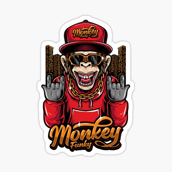 "Rich Monkey, Funny Monkey Wearing Golden Chain" Sticker for Sale by ...