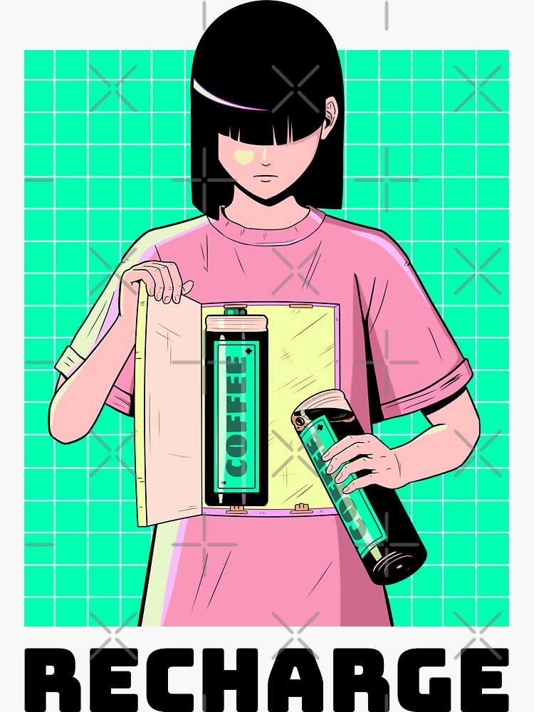 "Coffee Battery - Recharge - Green" Sticker for Sale by CatalinasCanvas ...