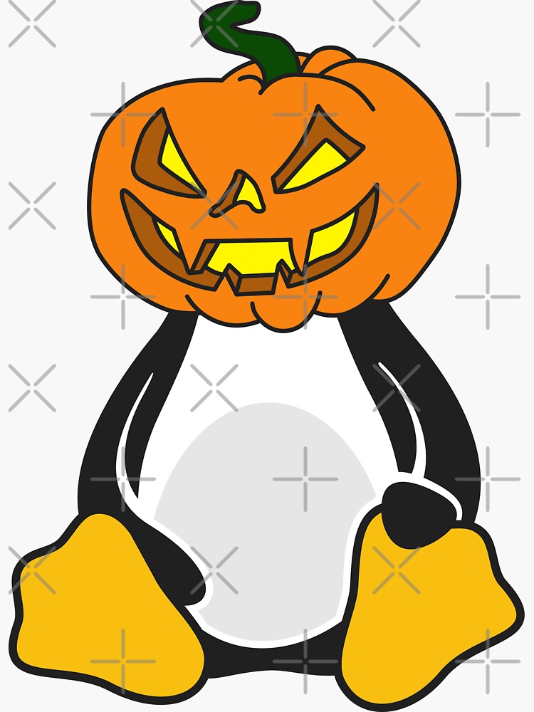 "Jack-o-lantern Tux | Linux Penguin Halloween" Sticker for Sale by typo ...