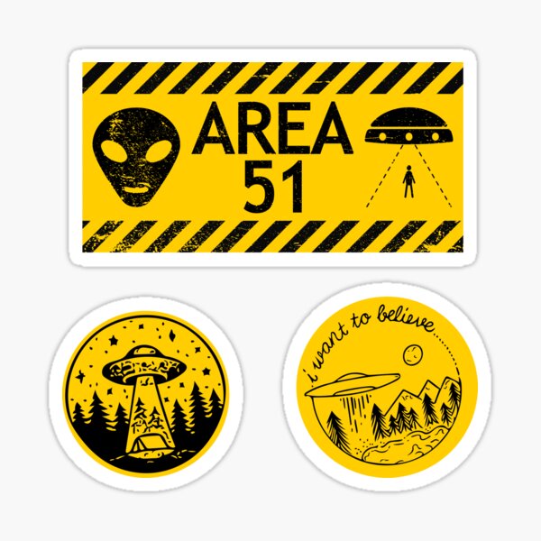 "Area 51 UFO pack Aliens" Sticker for Sale by Joey92cart | Redbubble