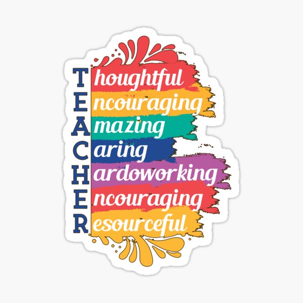 "Teacher Rainbow Quote Word Art Education Inspirational Teacher Gift ...