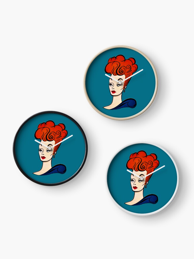 "Lucille Ball Profile " Clock for Sale by JhakaasDeesign | Redbubble
