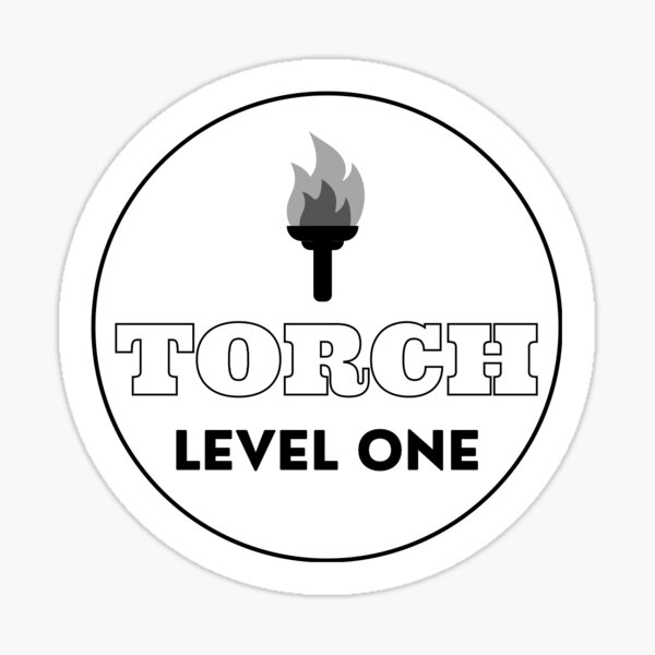 "Level One- Black Torch" Sticker for Sale by mascmahs | Redbubble