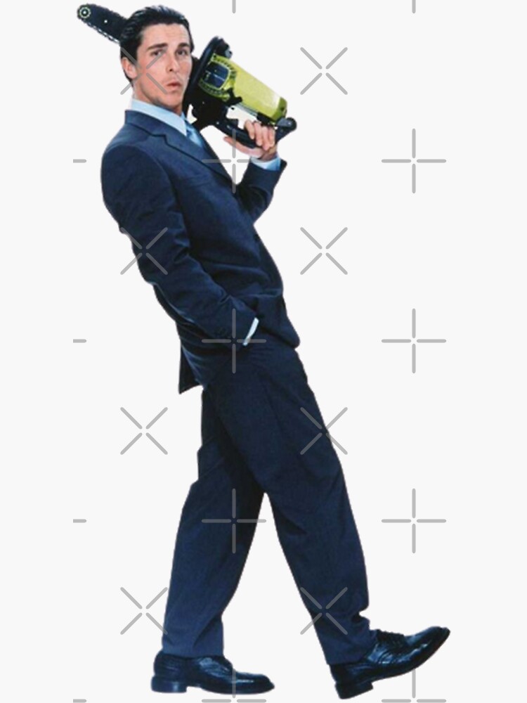 "Patrick Bateman with chainsaw" Sticker for Sale by monji1croatia ...
