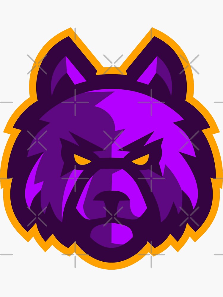"Purple wolf logo " Sticker for Sale by MohamedABA | Redbubble