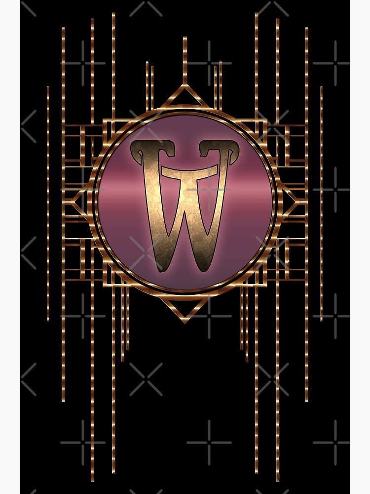 "Art Nouveau Letter W 1920's Vintage Monogram" Poster for Sale by Xarah ...