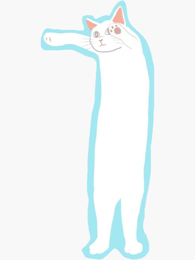 "Funny long cat meme" Sticker for Sale by mangra | Redbubble