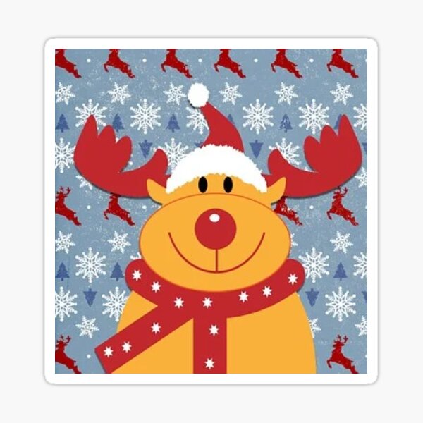 "Rodolph the red nosed reindeer" Sticker for Sale by staffordline ...