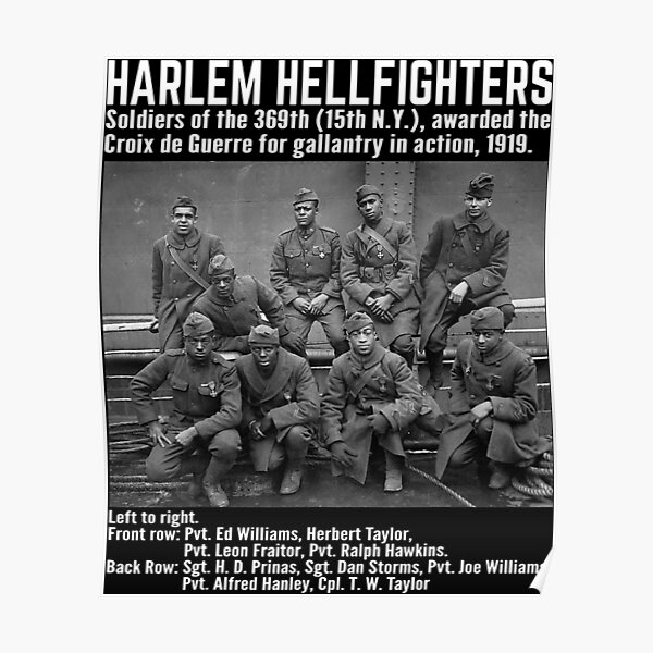 "Black Military History USA Black History Harlem Hellfighters" Poster ...