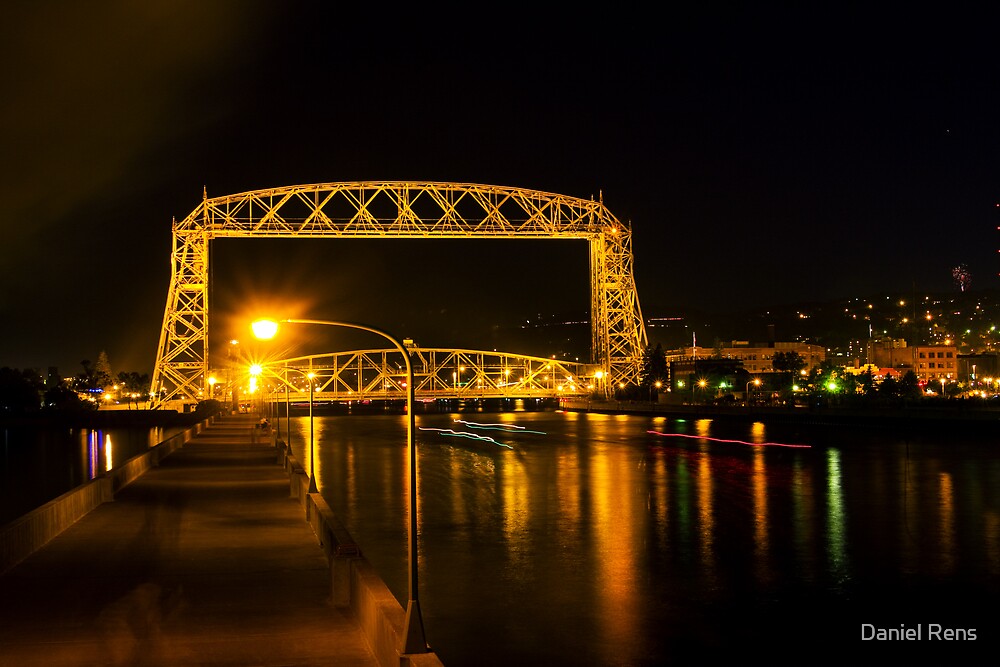"Duluth Aerial Lift Bridge at Night" by Daniel Rens | Redbubble