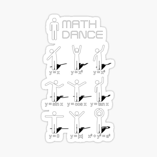 "Math dance...with shadows" Sticker for Sale by shbubble1 | Redbubble