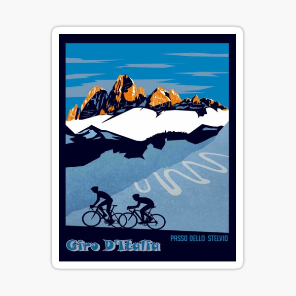 "GIRO D ITALIA : Vintage Bike Racing Advertising Print" Sticker for ...