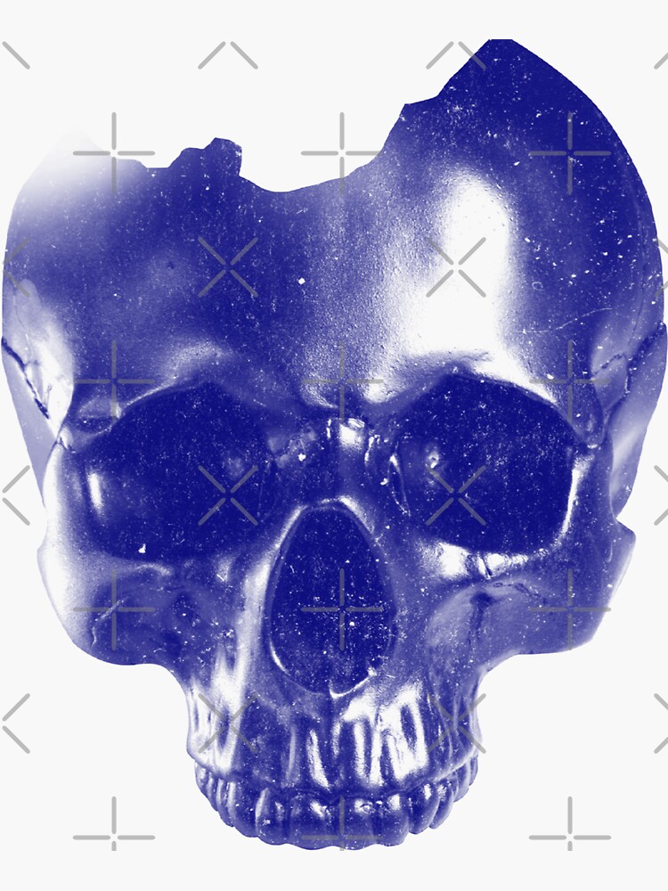 "Blue Skull. Real-Life Spooky Halloween Skull 3D" Sticker for Sale by ...