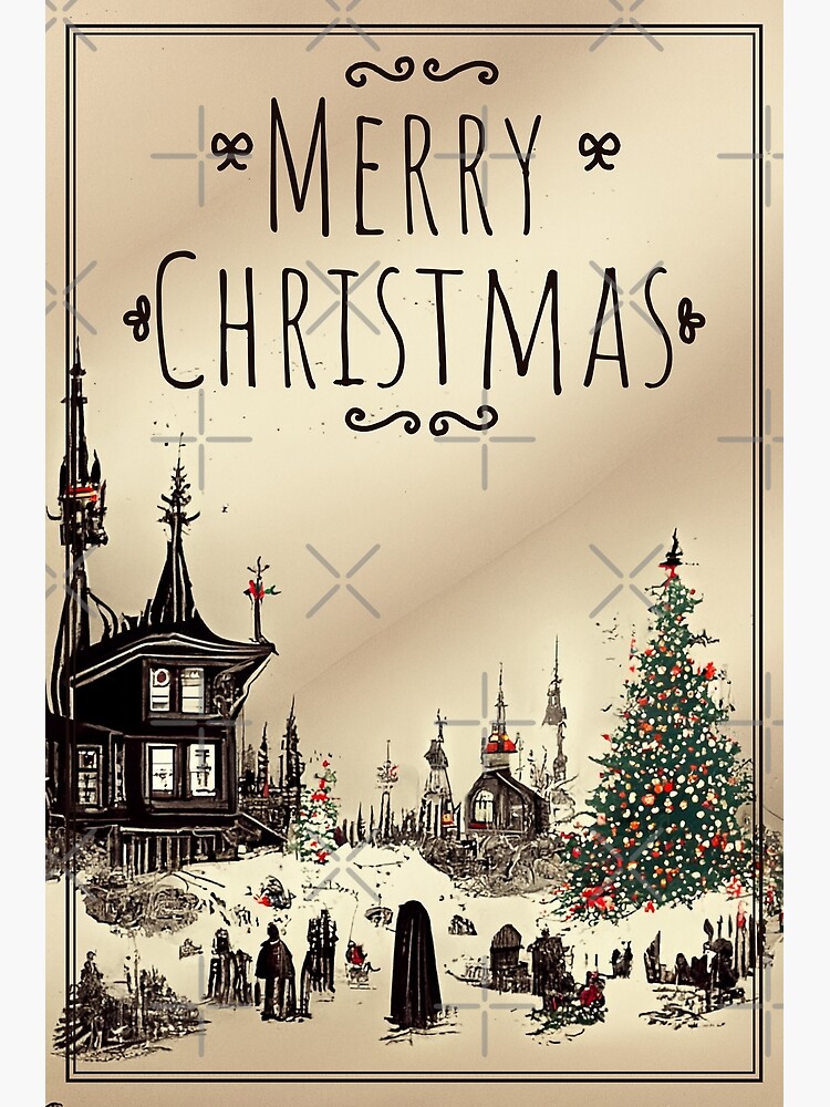 "Goth Merry Christmas Greetings" Poster for Sale by JinxedMonster ...