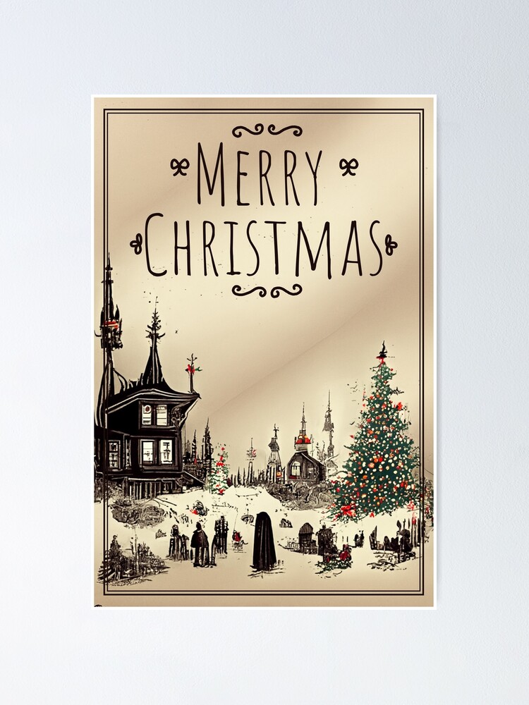 "Goth Merry Christmas Greetings" Poster for Sale by JinxedMonster ...