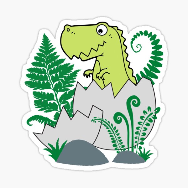 "Dinosaur Egg Hatches" Sticker for Sale by americancheez | Redbubble