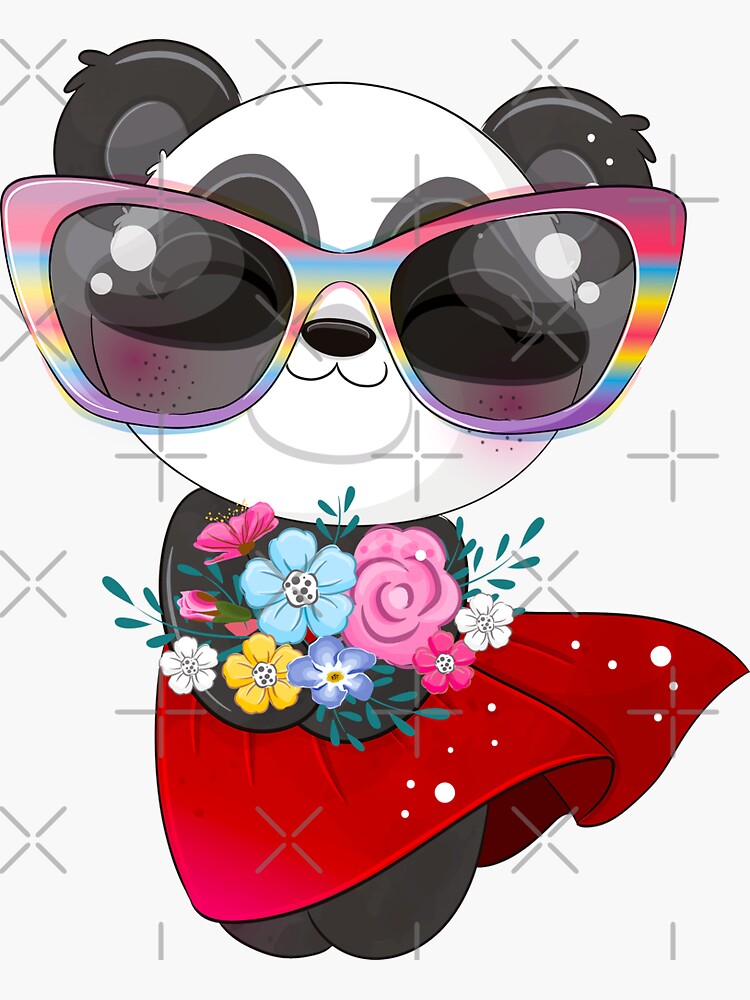 "So lovely, beautiful miss panda design" Sticker for Sale by ...
