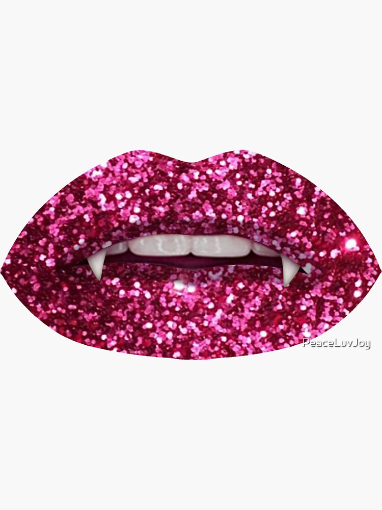 "Pink Glitter Vampire Lips-Super Sexy Vixen" Sticker for Sale by ...