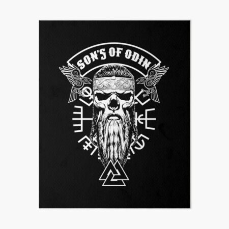 "Sons of Odin | Viking skull with beard | Odin knot and Vegvisir | Odin ...