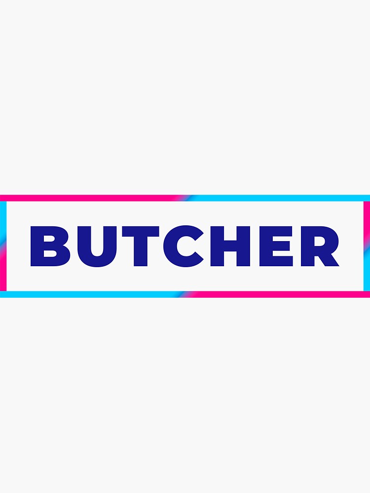 "Butcher retro colorful frame" Sticker for Sale by SVPOD | Redbubble