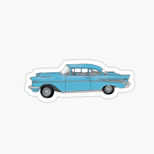 "Papa’s 57 Chevy" Sticker for Sale by MyaJaneDesigns | Redbubble
