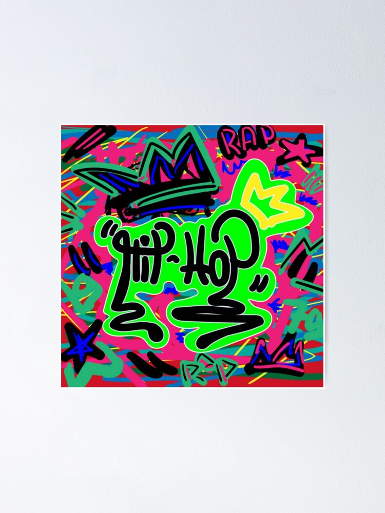 "Hip Hop Colorful Graffiti Style" Poster for Sale by PetsSpot | Redbubble