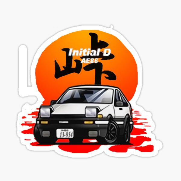 "Initial D AE86 Rising Sun" Sticker for Sale by Finn13b | Redbubble