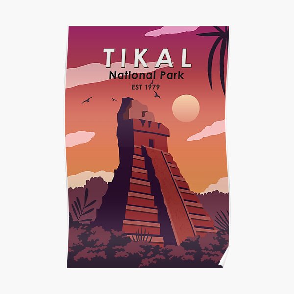 "Tikal National Park Guatemala Vintage" Poster for Sale by ...