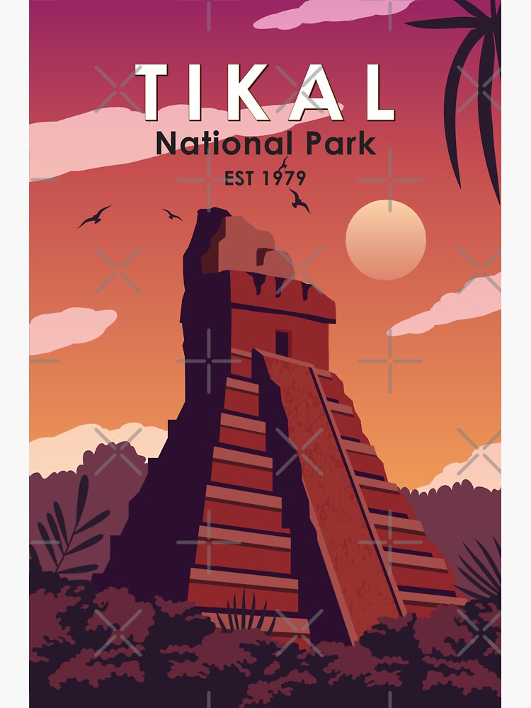 "Tikal National Park Guatemala Vintage" Sticker for Sale by ...