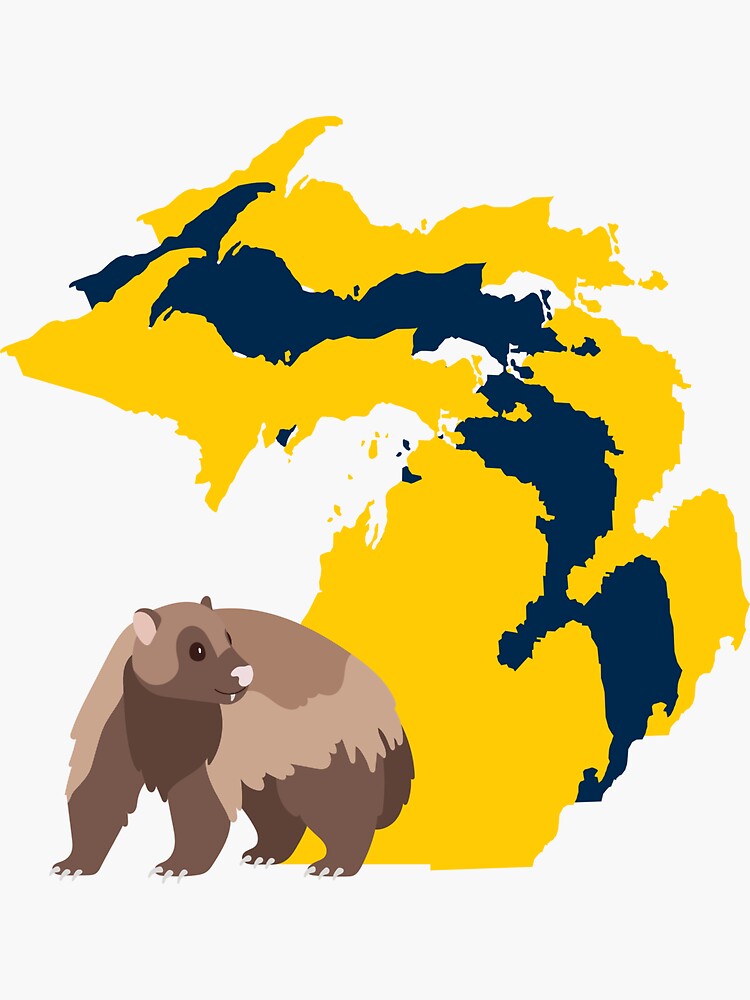 "Michigan Border, Wolverines" Sticker for Sale by LatterDaze | Redbubble
