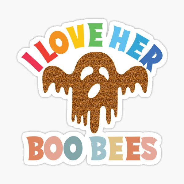 "I Love Her Boo Bees Couples Funny Halloween Ghost Boo Costume" Sticker ...