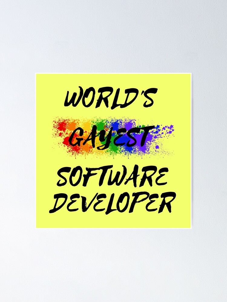 "World's Gayest Software Developer LGBT Joke With Rainbow Colors In ...