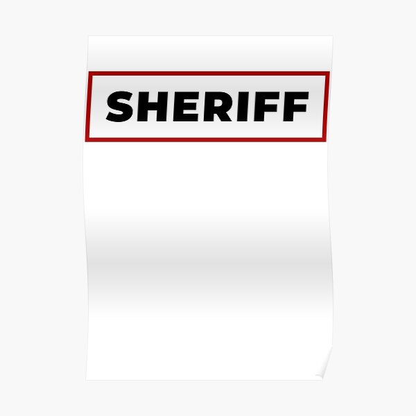 "Sheriff with red frame" Poster for Sale by SVPOD | Redbubble