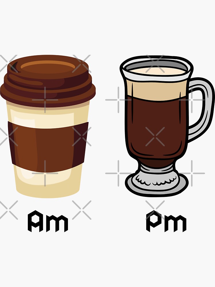 "Am Pm Coffee Art" Sticker for Sale by Moesko | Redbubble