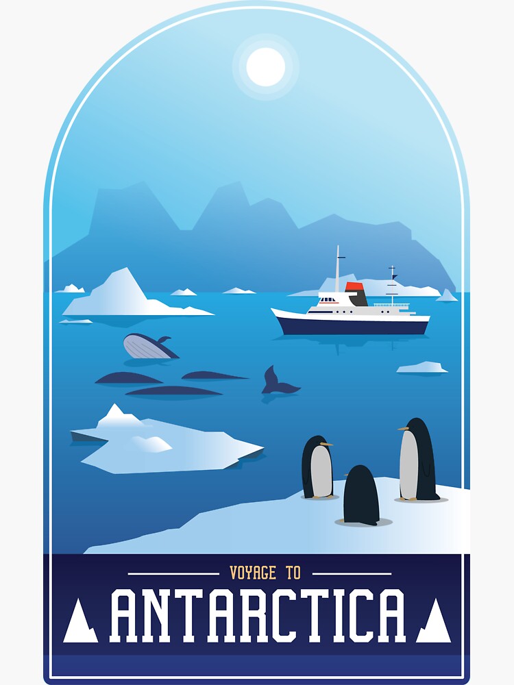 "Antarctica Vintage Sticker" Sticker by HaraldHodenhans | Redbubble