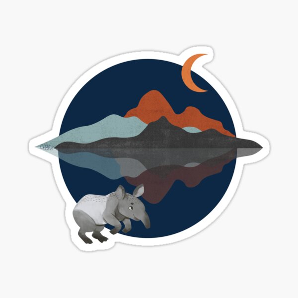"Adventure time with a curious Tapir." Sticker for Sale by ...