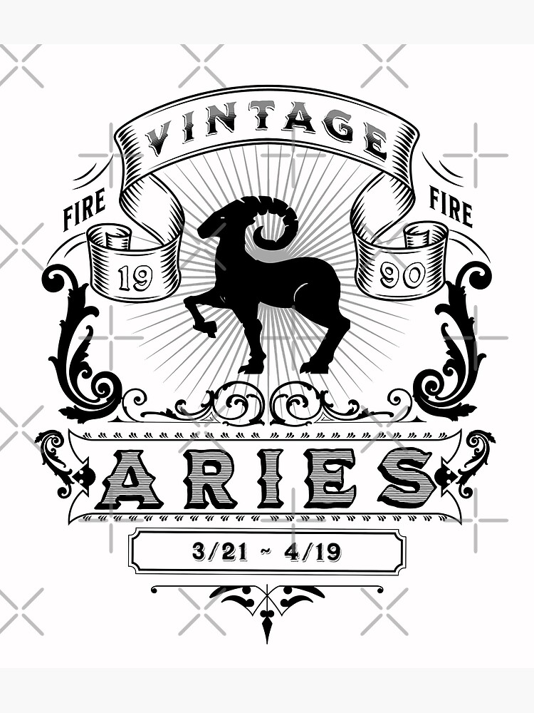 "The Zodiac Sign of Aries Black and White 1990" Poster for Sale by ...