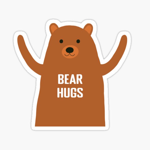 " Bear Hugs Funny Bear Friendship Cartoon Illustration " Sticker for ...