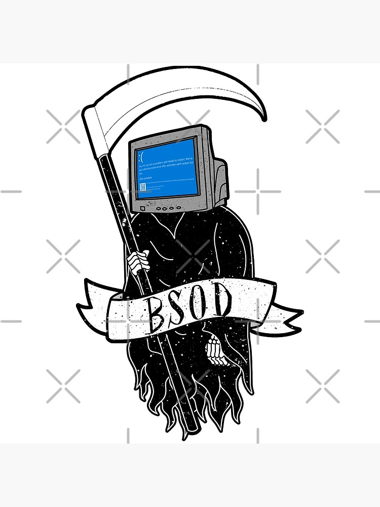 "⭐ Grim Reaper BSoD | Blue screen of Death Halloween" Art Print for ...