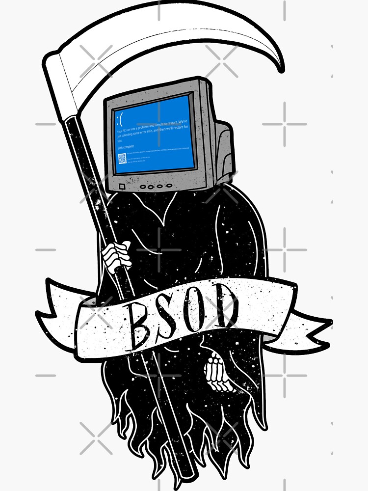 "⭐ Grim Reaper BSoD | Blue screen of Death Halloween" Sticker for Sale ...