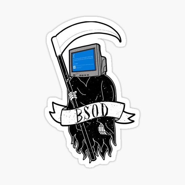 "⭐ Grim Reaper BSoD | Blue screen of Death Halloween" Sticker for Sale ...