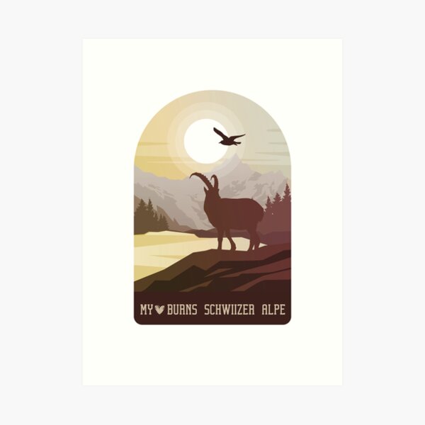 "Swiss Alps Vintage Sticker" Art Print for Sale by HaraldHodenhans ...