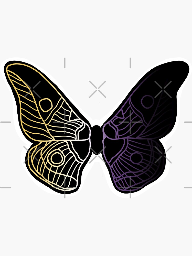 "Non Binary Pride Butterfly" Sticker for Sale by Toriipagee | Redbubble