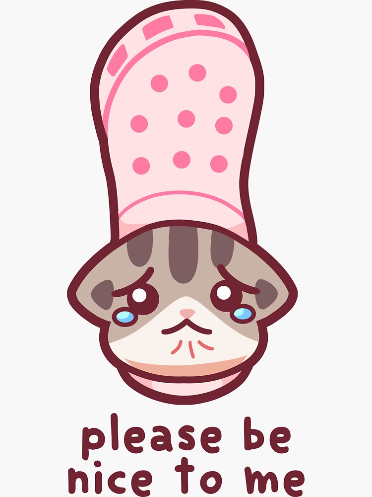 "Sad croc cat - Be nice to me " Sticker for Sale by beepastel | Redbubble