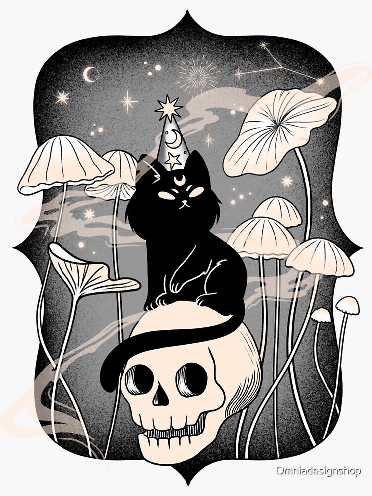 "Moon Cat - alt/Gothic/" Sticker for Sale by Omniadesignshop | Redbubble