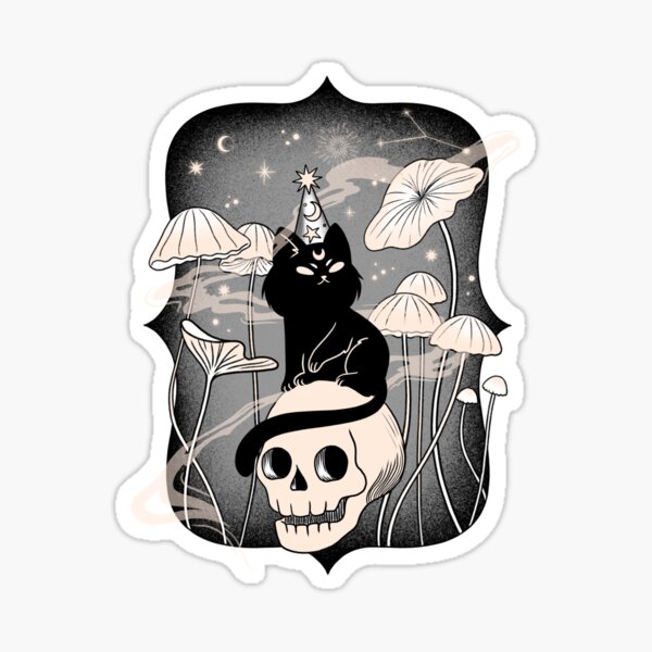 "Moon Cat - alt/Gothic/" Sticker for Sale by Omniadesignshop | Redbubble